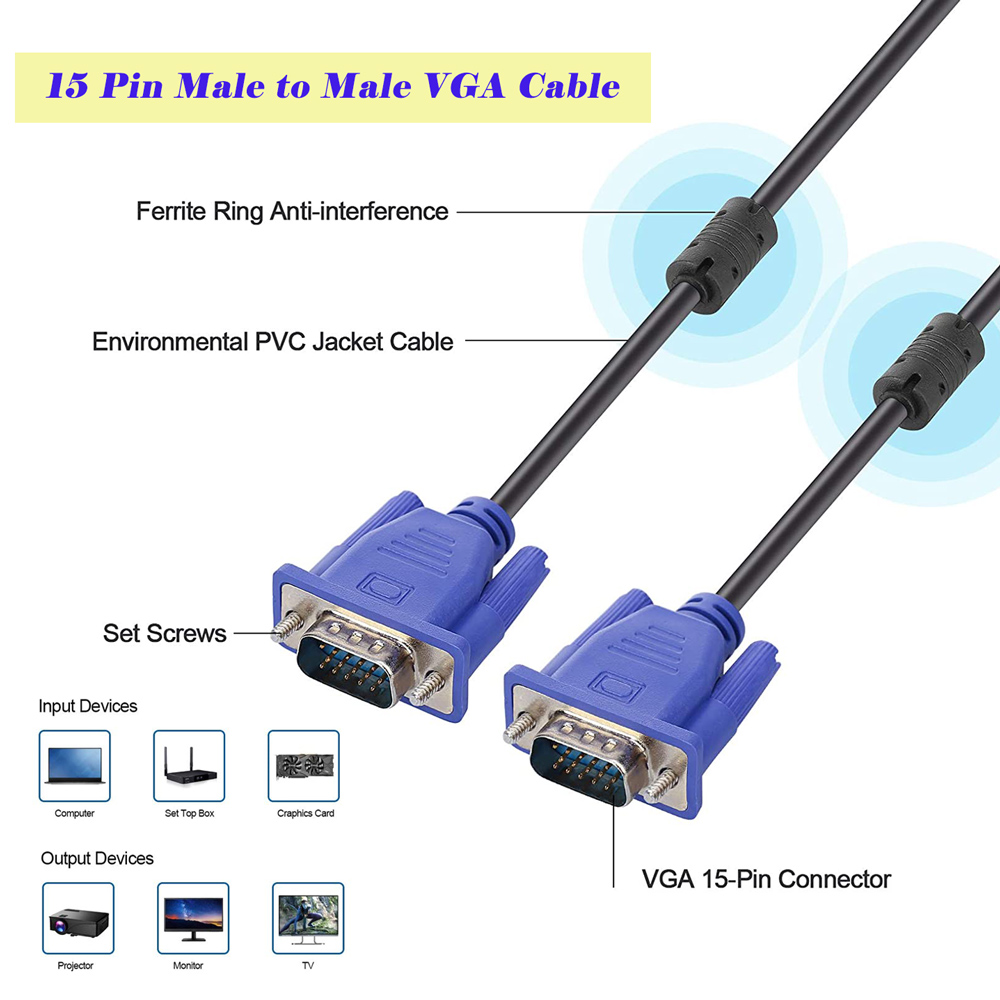 5M VGA to VGA Cable Monitor Cable | Shopee Philippines