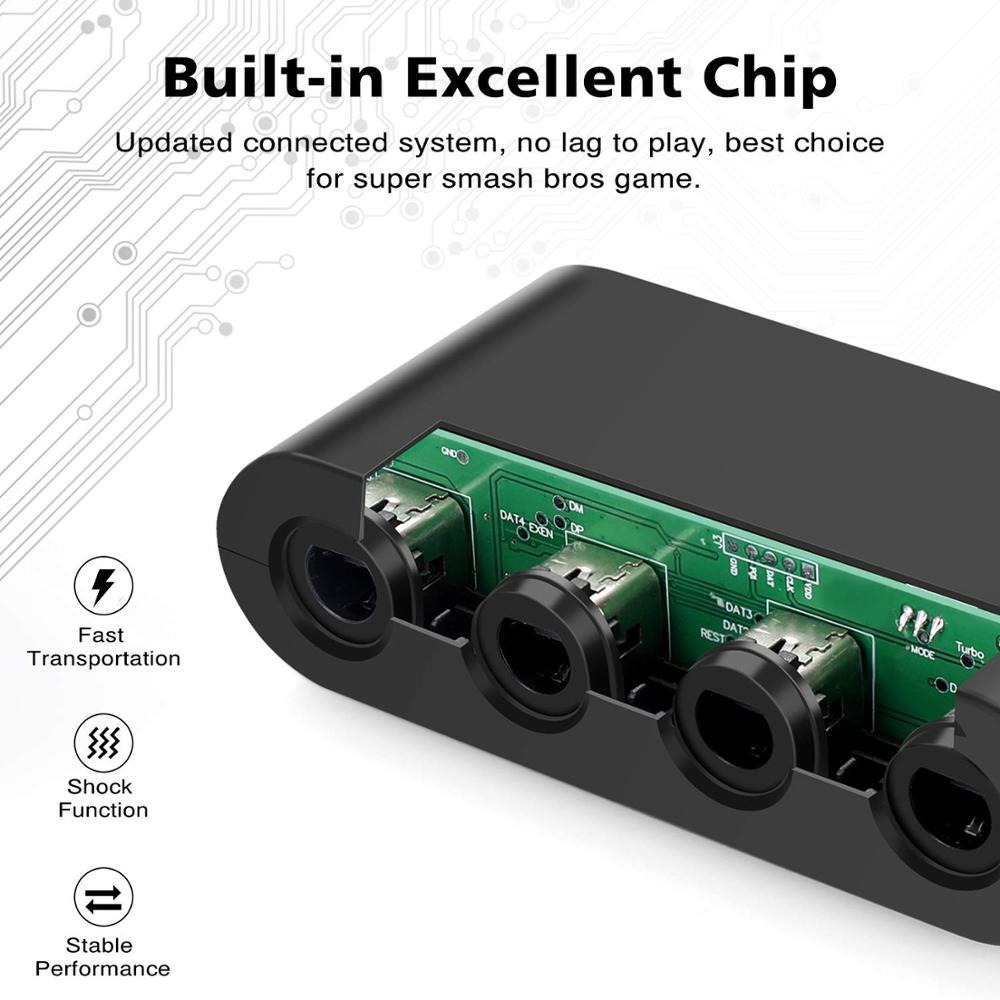 4 Ports Game Converter for GameCube GC Controller USB Adapter for ...