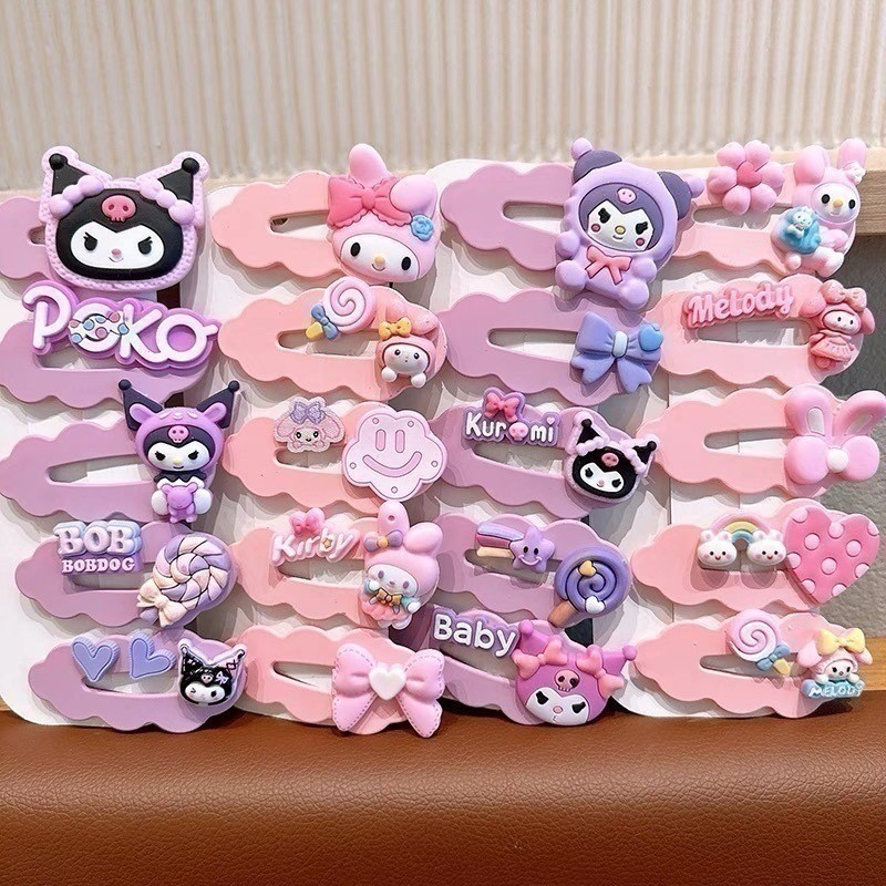 18Pcs Kawaii Sanrio Hair Ties Anime Hair Ring Ornaments Kuromi ...