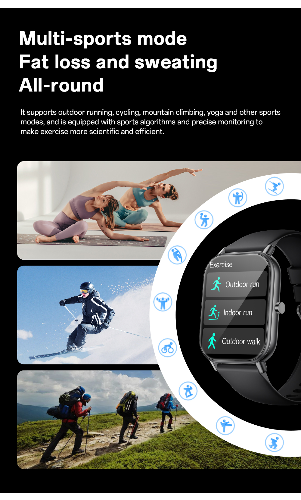 Aolon GTS ULTRA Smart Watch Original 100+ Sport Modes Rich Applications ...