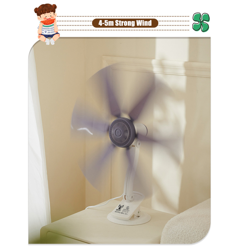 SYCAT-A519-6 Blade Big Clip Fan Round Chassis Clip Fan Desk Fan 6 Blade ...