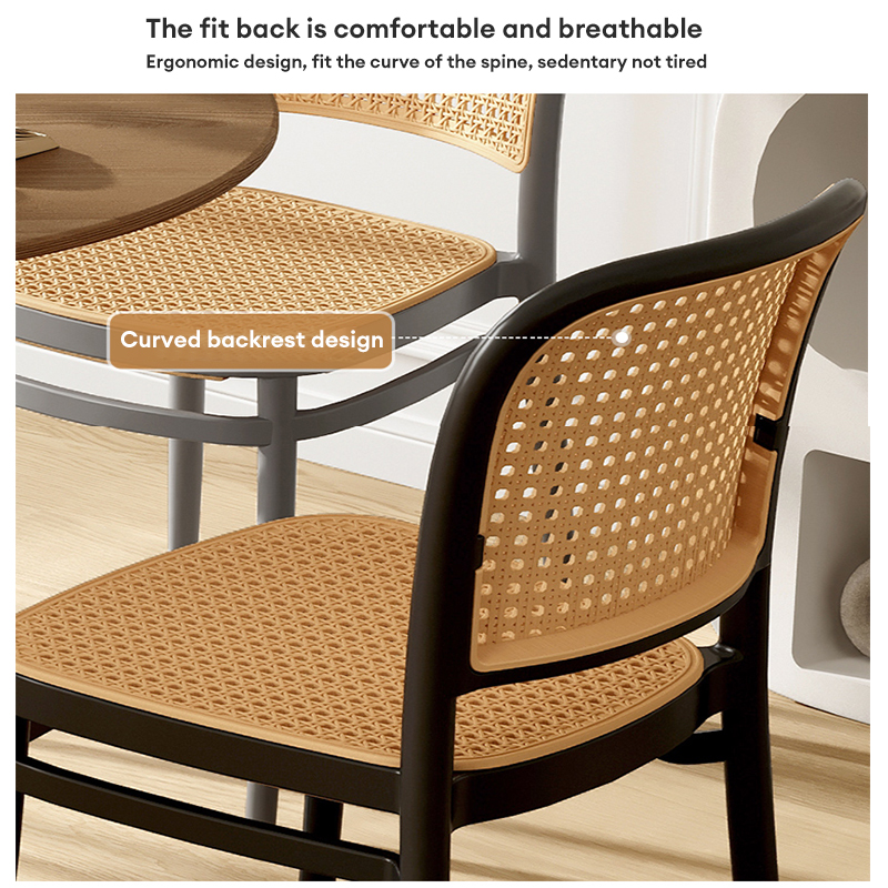 Rattan Chair Dining Chair With Backrest Breathable Chair Solihaya Chair ...
