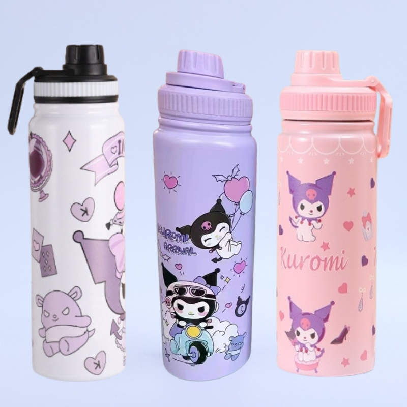 Toybus 800ML Kuromi Water Bottle With Filter Cartoon Thermal Cup Suitable For Adults And Kids ...