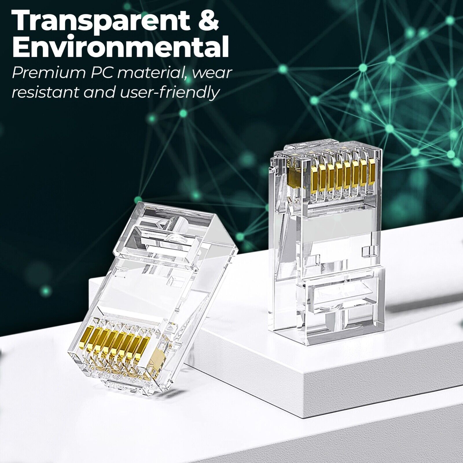 High Quality CAT6 50pcs-100pcs Gold Plated UTP RJ45 Connector Modular ...