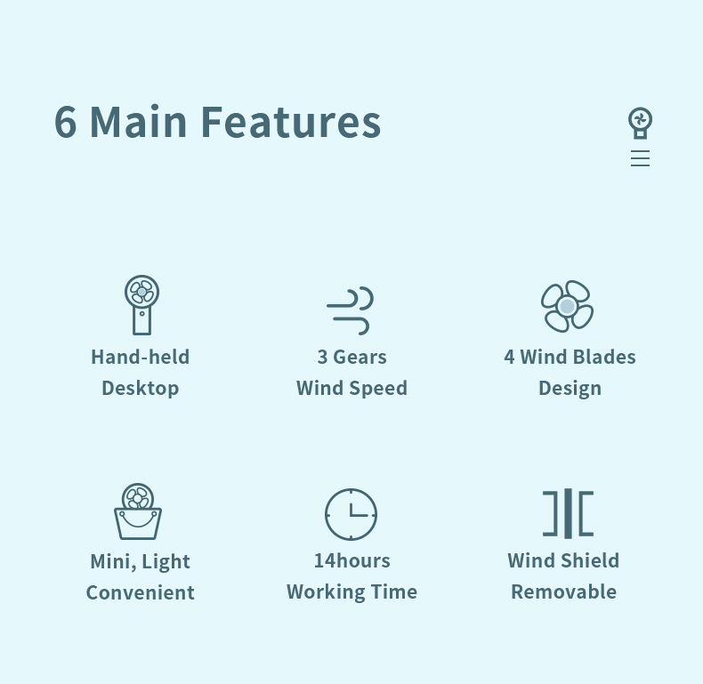 Yoobao F3S Hand Held Rechargeable Mini Portable Fan with Flexible 3 ...