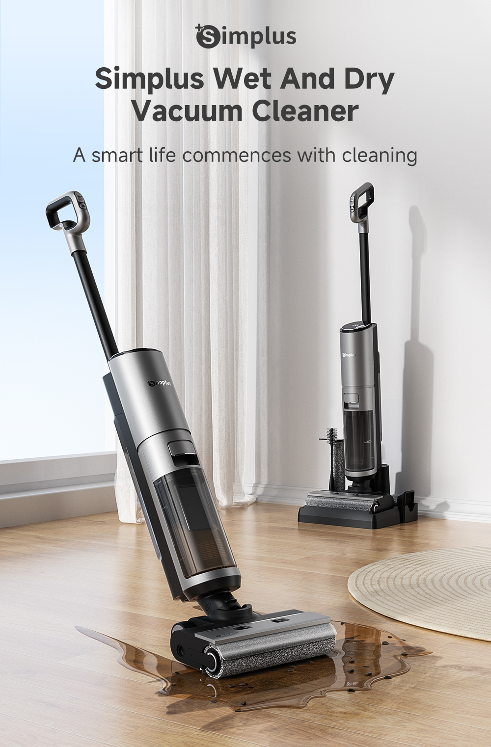 Simplus V3 Pro Vacuum Cleaner Edge-to-Edge Vacuum Cleaner With Smart AI ...