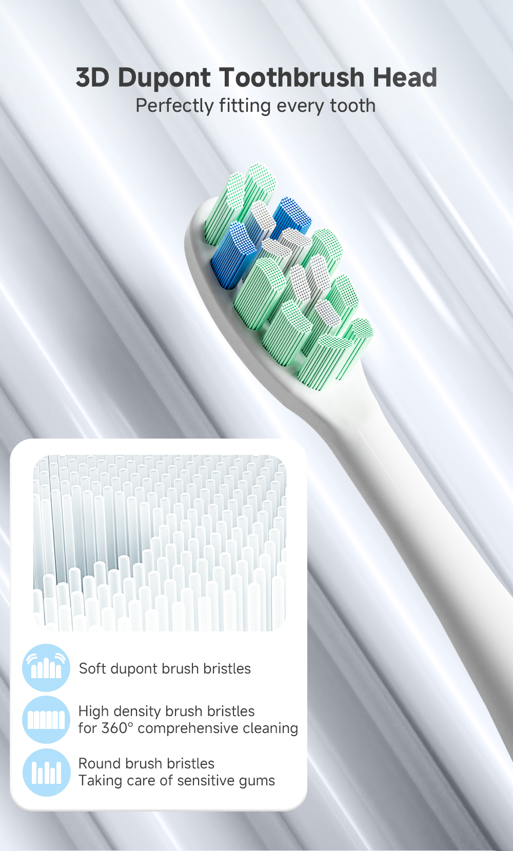 Simplus Electric Toothbrush ,3D Dupont Toothbrush Head With 5-Speed ...