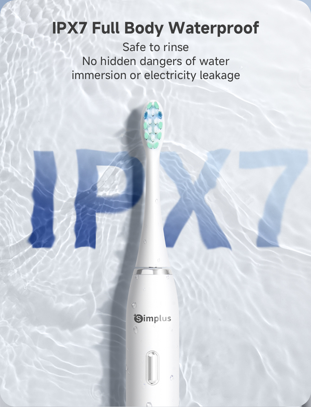Simplus Electric Toothbrush ,3D Dupont Toothbrush Head With 5-Speed ...