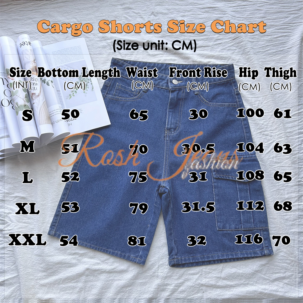 Jorts for woman &men cargo denim shorts women's high waist unisex with ...
