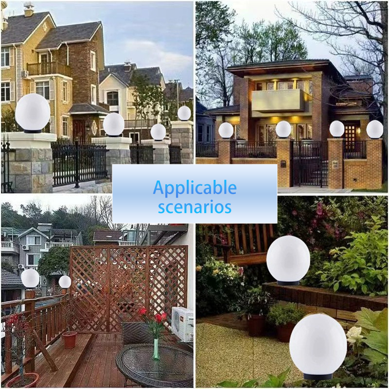 LED Pillar lamp Spherical courtyard lamp outdoor rainproof lamp lamp ...