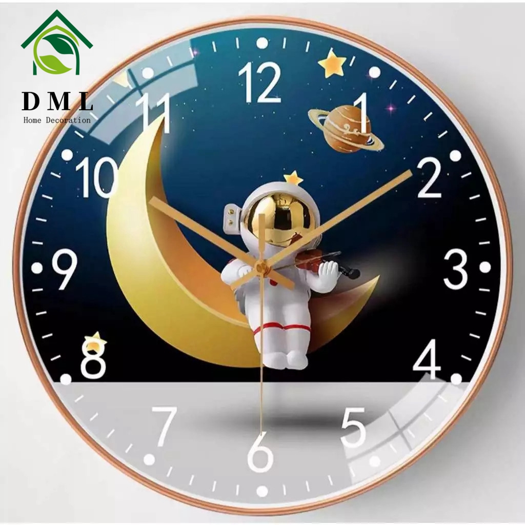DML Unique Round Wall Clock Modern Design Home Decor Silent SETE ...