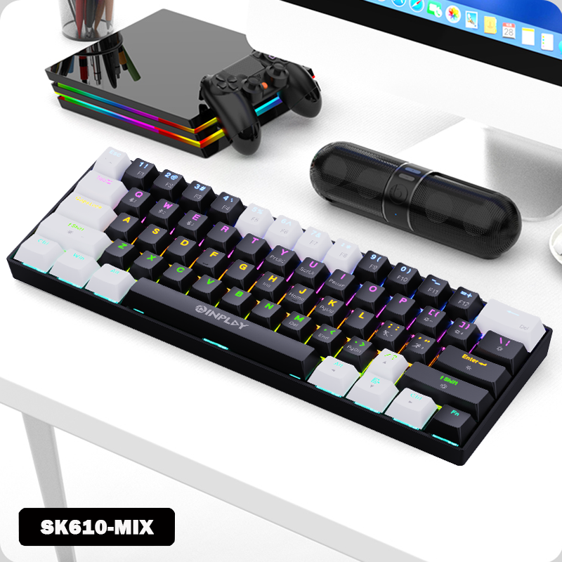 Inplay SK610 Wireless Mechanical Keyboard Bluetooth Tri-Mode With Brown ...