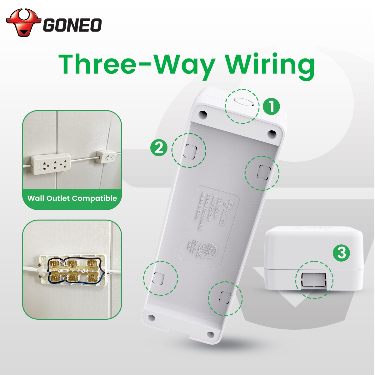 GONEO 4 Gang Rewireable Wall Power Strip Socket 2500w, 10A | Shopee Philippines