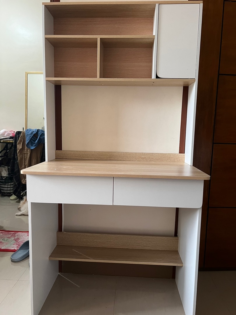 Study Table With Drawer Computer Table Desktop Home desk bookcase combination office writing ...