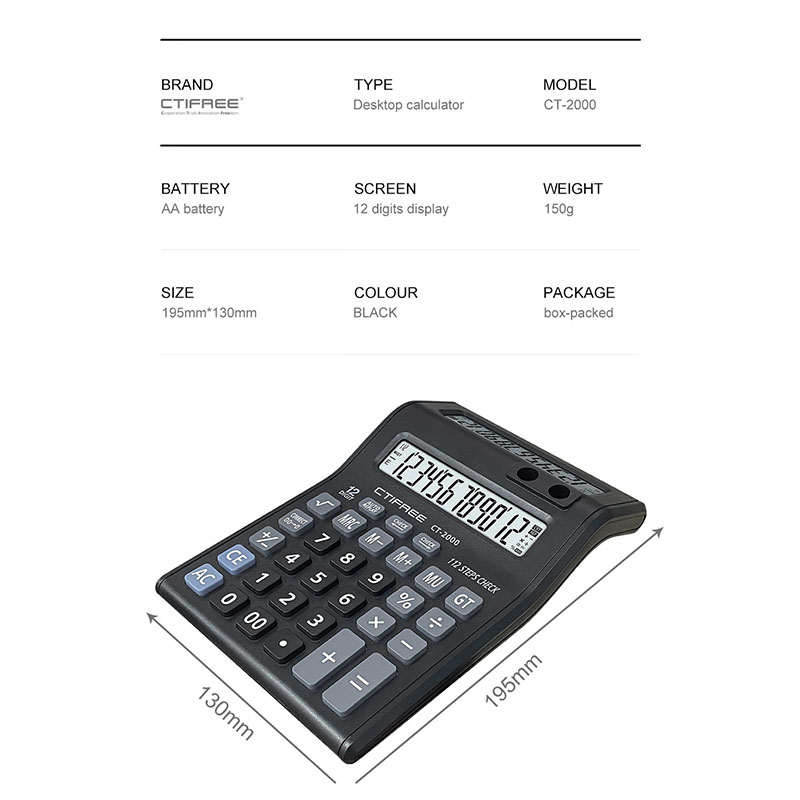 NEW KK-8585 Dual-Screen Calculator 12digit Large-Screen Display ...