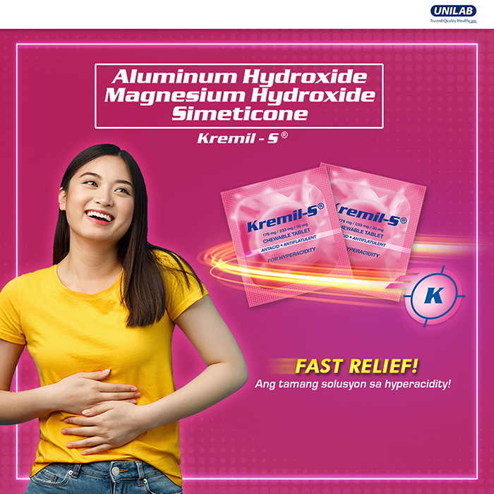 Unilab Kremil-S 4 Tablets - Antacid for Fast Relief from Hyperacidity ...