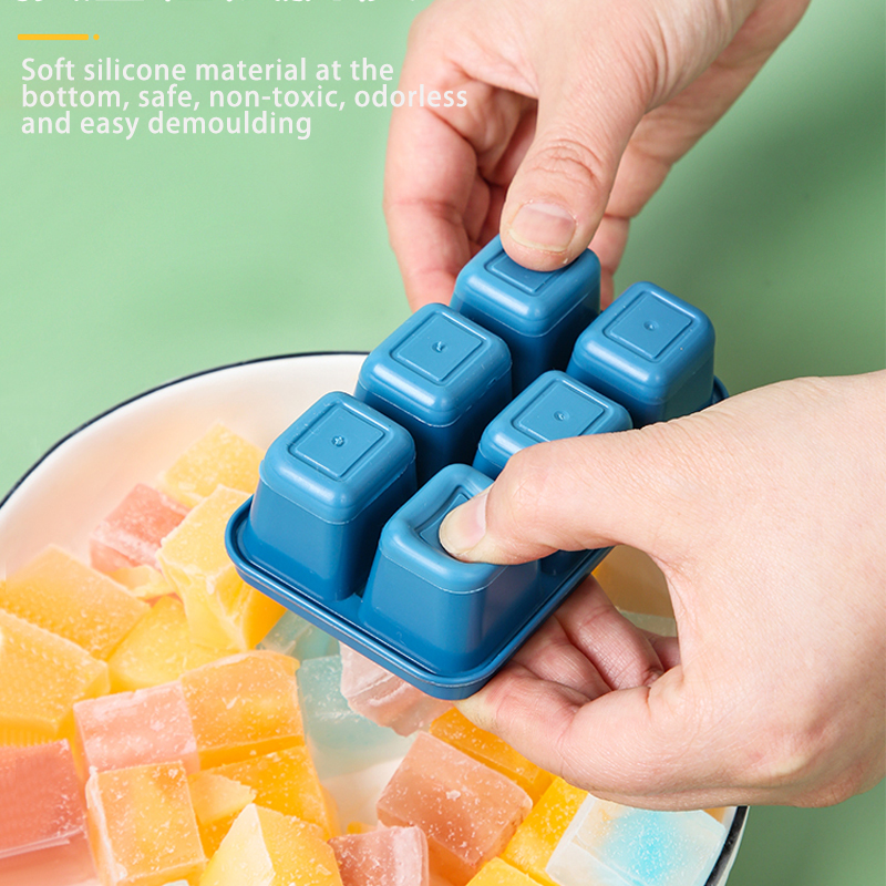 6 grids Silicone with cover Cream Whiskey Cocktail Cold Drink Ice ...