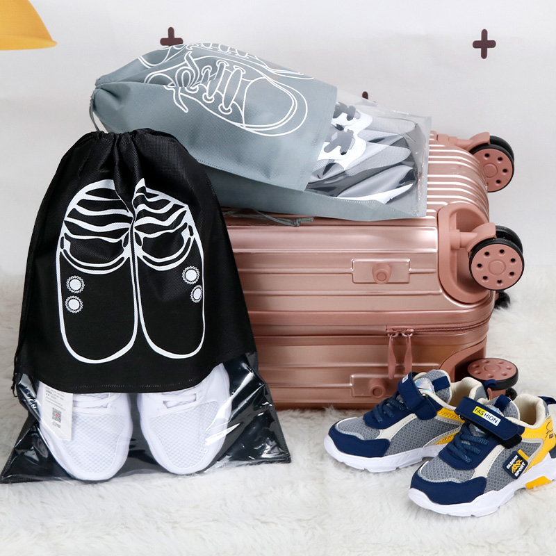 With Transparent Slot Waterproof Dustproof Drawstring Shoes travel bag ...