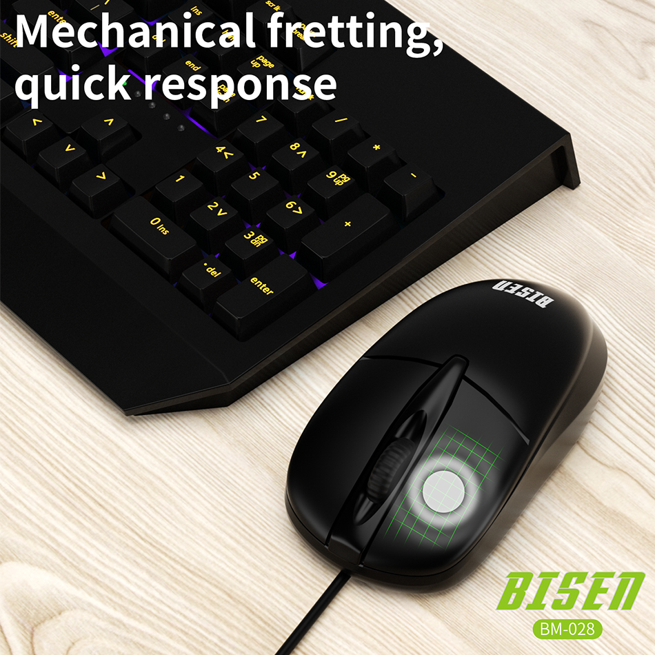 Bisen BM-028 Wired Office Mouse 1000 DPI Wired Business Mouse USB ...