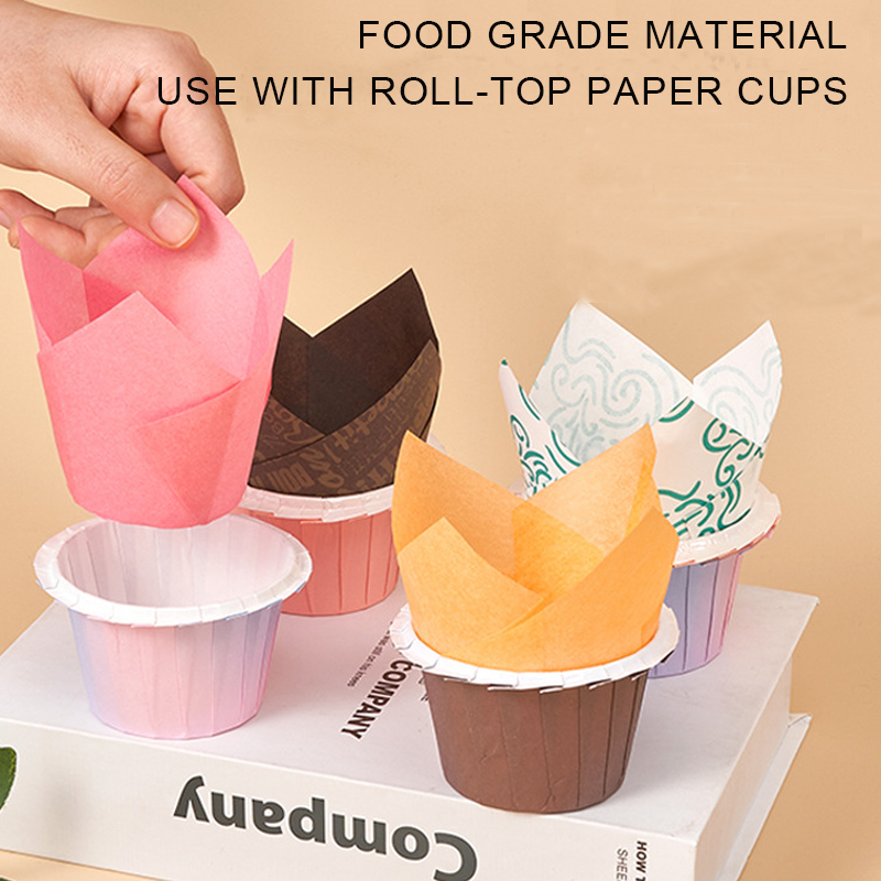 50pcs Tulip Paper Heat resisting Muffin Chocolate Cupcake Liner ...