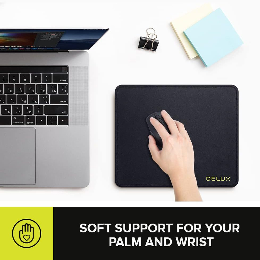 Delux MP56 Waterproof Mouse Pad with Anti-Slip, Anti-fray Stitching for ...