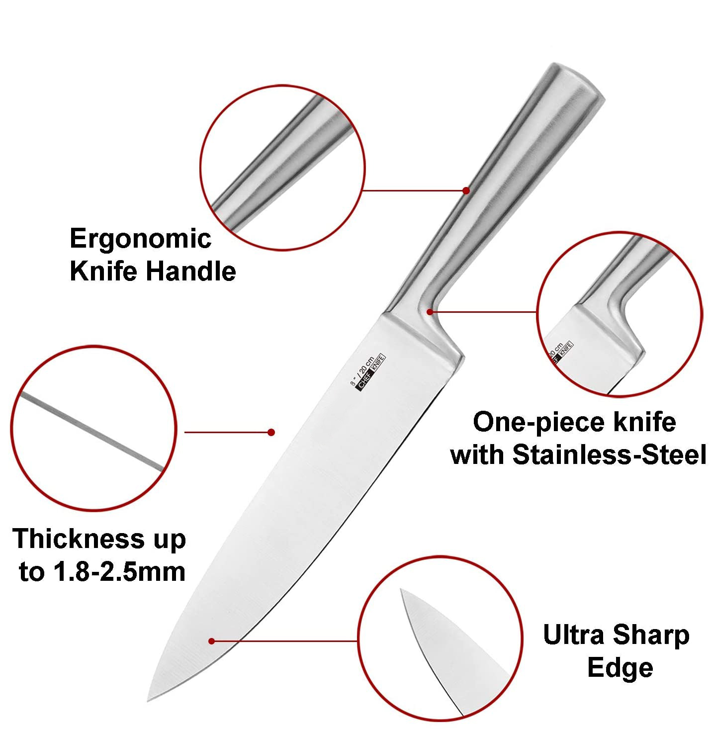 SMARTMART 5 Pieces Premium Knife Set (Stainless Kitchen Knives ...