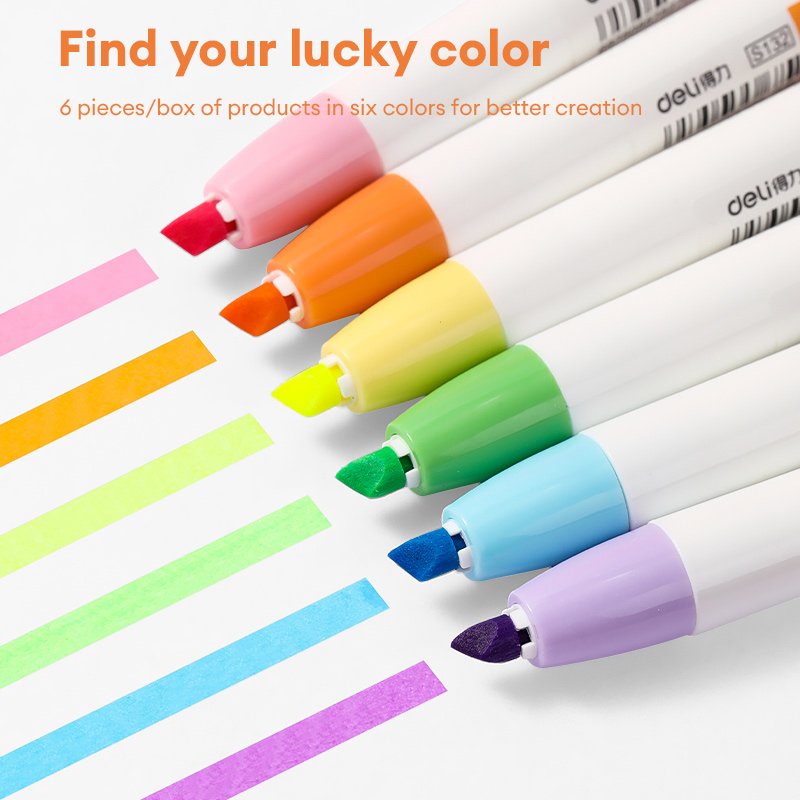 Deli 6Colors Multicolor Press Highlighter Pen S132 | Shopee Philippines
