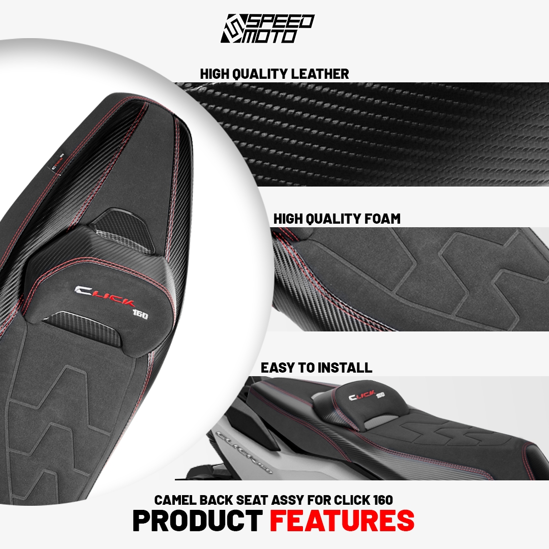 HONDA CLICK 160 CAMEL BACK SEAT ASSY WITH EMBROID LOGO PHIPSON SEAT FOR ...