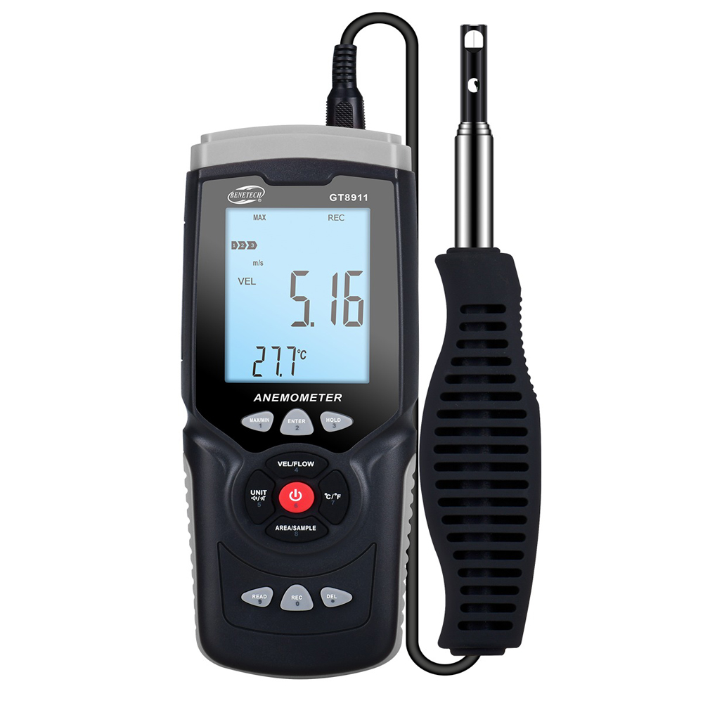 Benetech GT8911 Digital Hot Wire Anemometer Thermal Transducer w ...