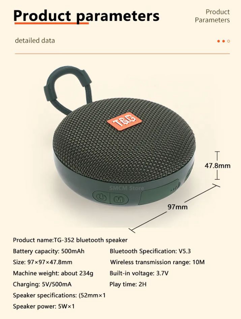 T&G TG-352 TWS Round Portable Wireless Multi Function Outdoor Cycling ...