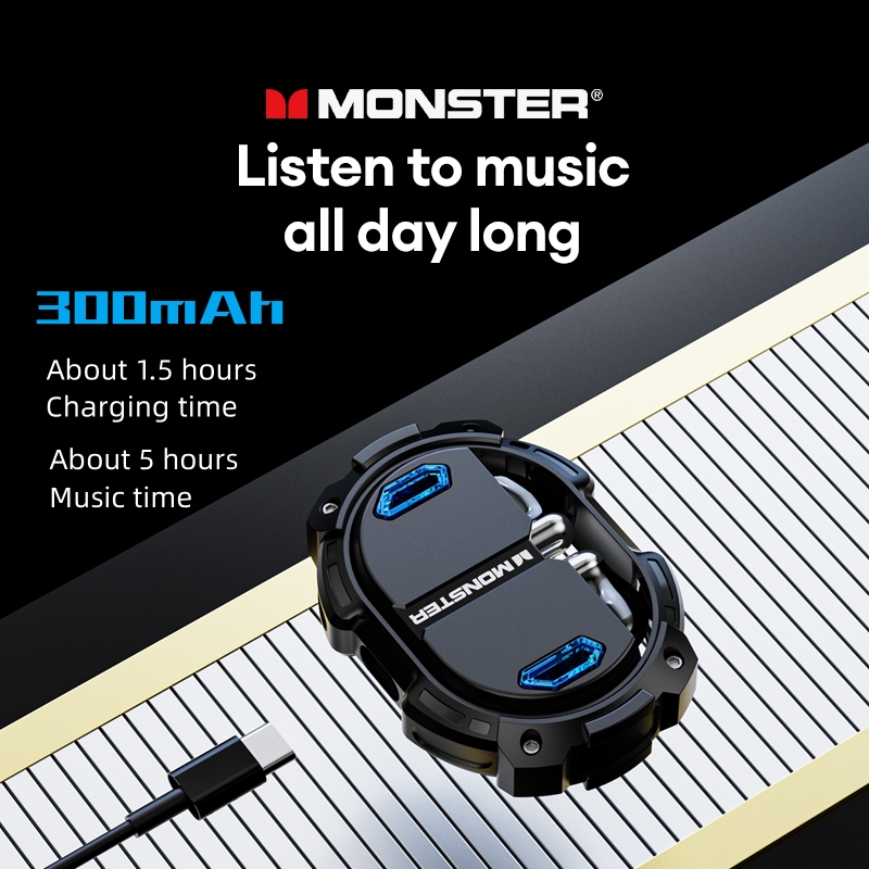 Monster XKT10 PRO TWS Earphones Wireless Bluetooth Earbuds Gaming ...