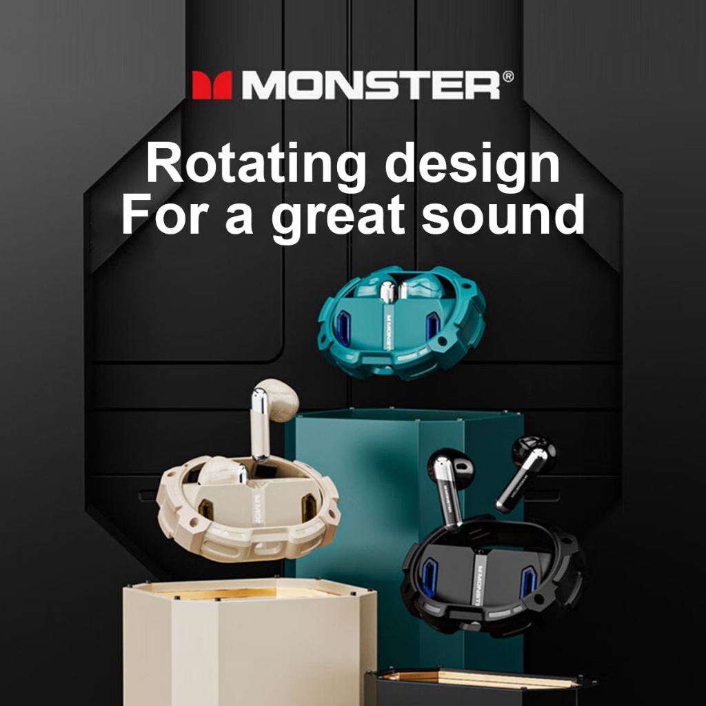 Monster XKT10 PRO TWS Earphones Wireless Bluetooth Earbuds Gaming ...