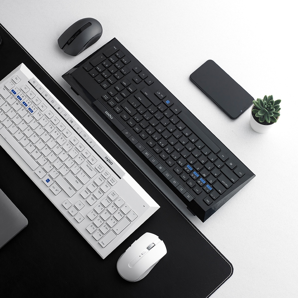 Rapoo 8200M/8210M 2.4G Wireless Bluetooth Keyboard and Silent Mouse Set ...