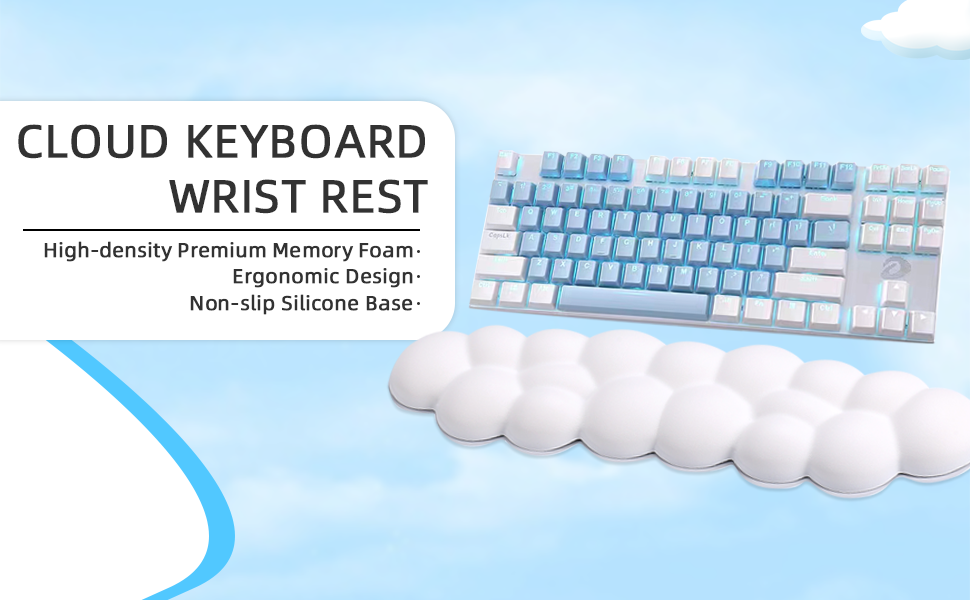 Cloud Wrist Rest for Keyboard PU Leather Cloud Palm Rest Mouse Pad Cute ...