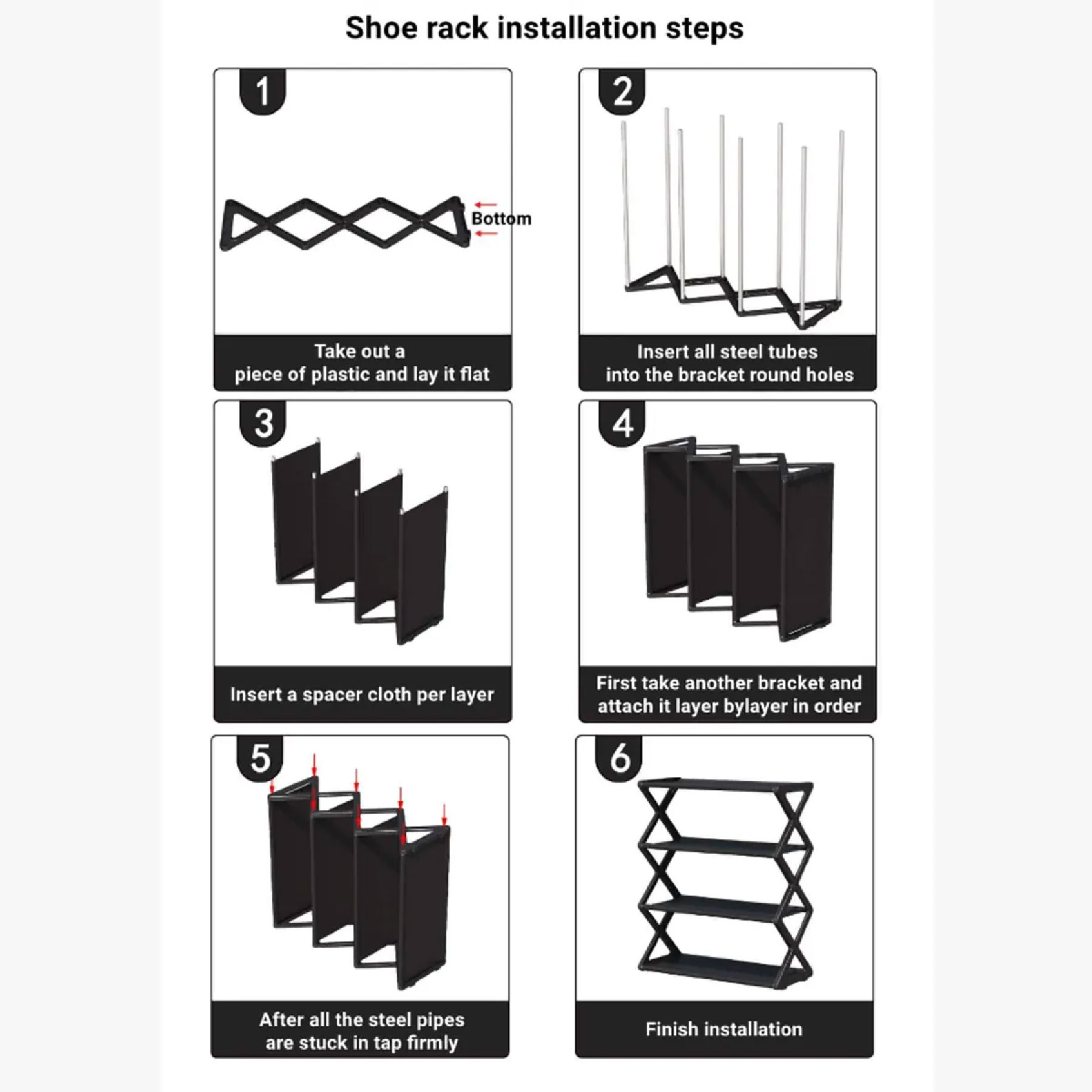 4 layer X-shaped Shoe Rack Organizer Plastic Shelf Stand Space Saver ...