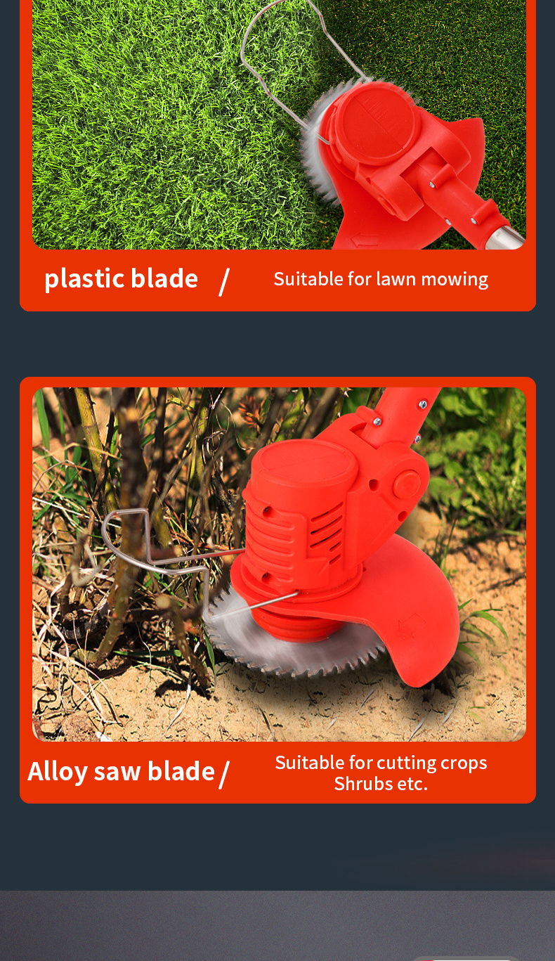 OPPLE Grass Cutter Cordless Rechargeable Electric Lawn Mower Weed ...