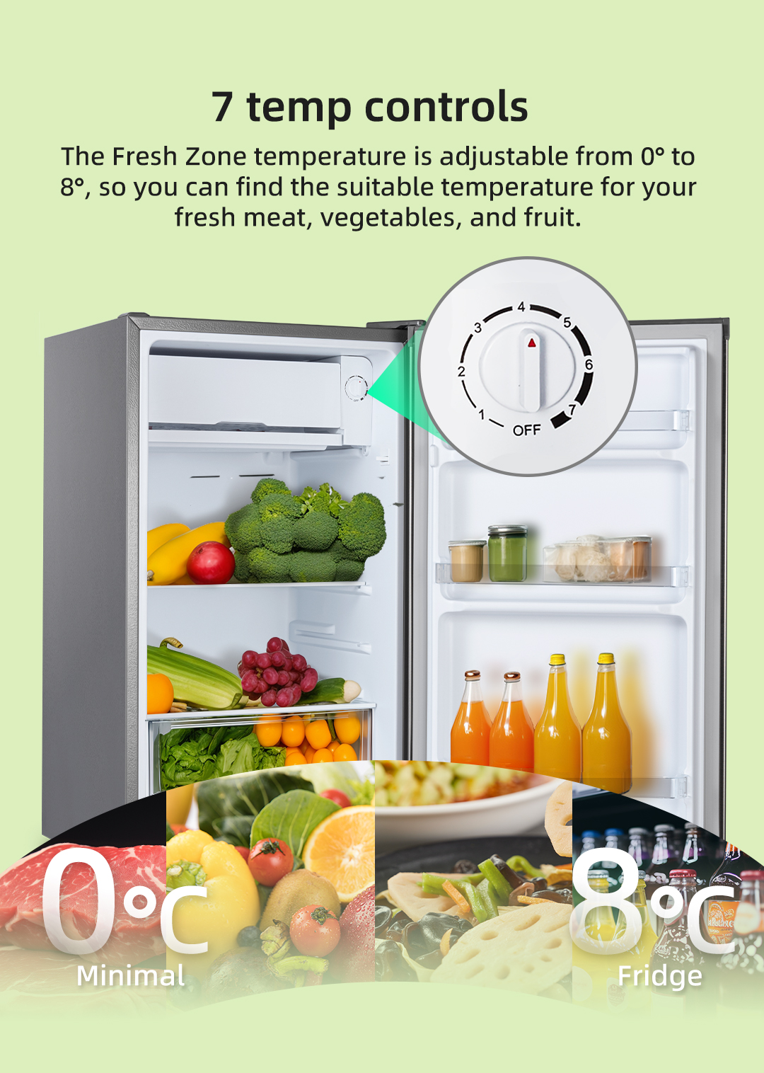 CHiQ 3.5 cu.ft. Single Door Refrigerator CSR04DI with Freezer Mini ...