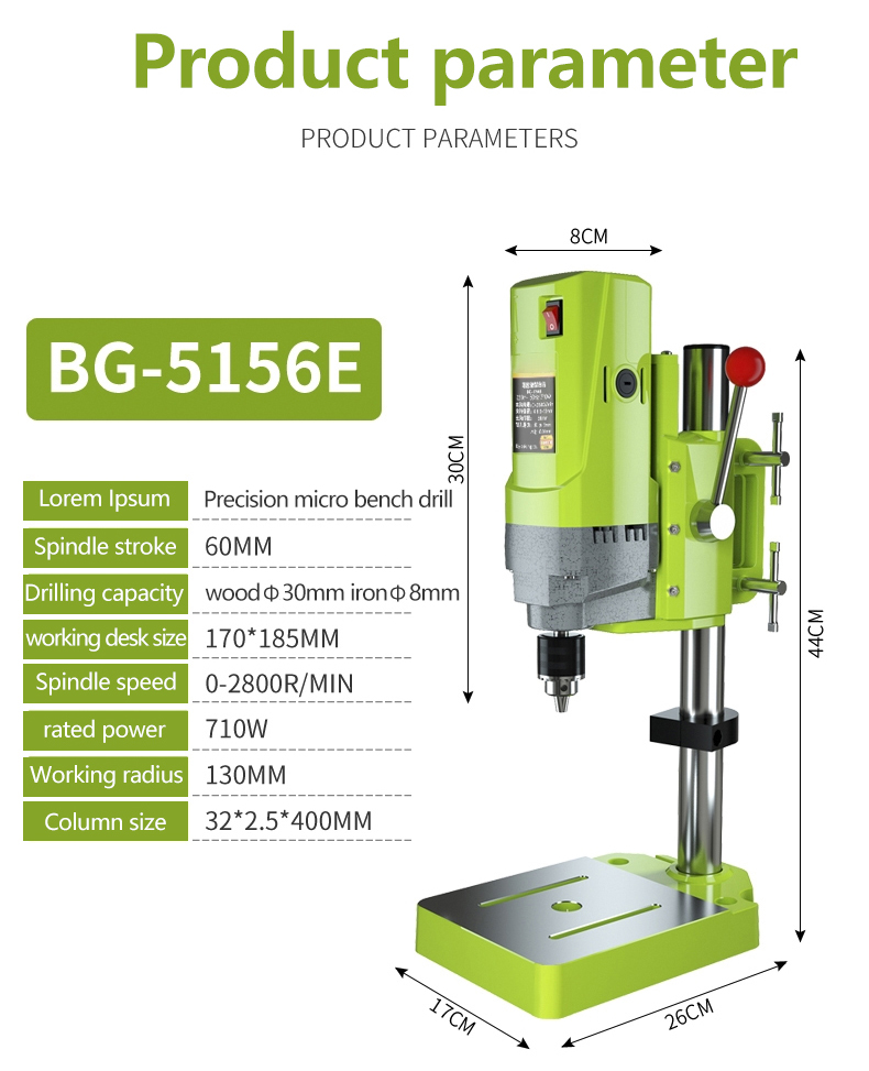 710W Mini Drill Press Table Workbench Compact Drill Wood Drilling ...