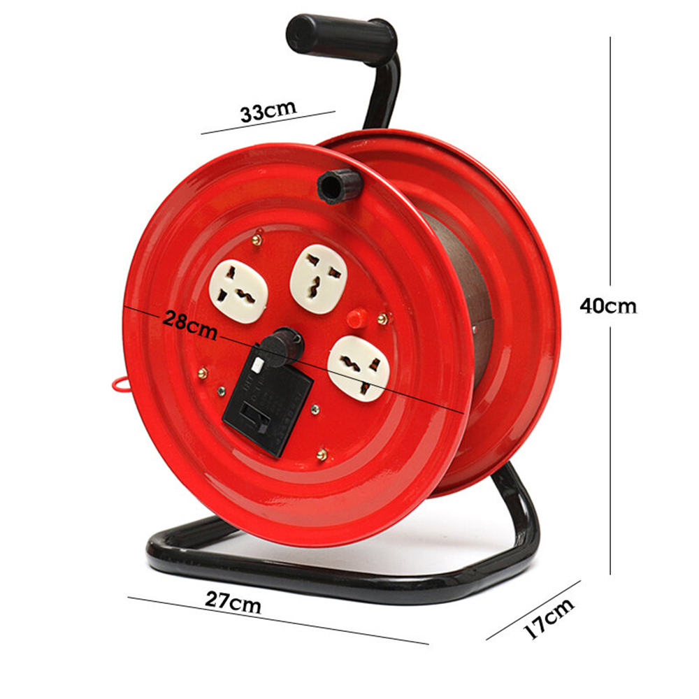 15M 30M 50M Heavy Duty Cable Reel Extension Wire 15/30/50 Meters Power ...