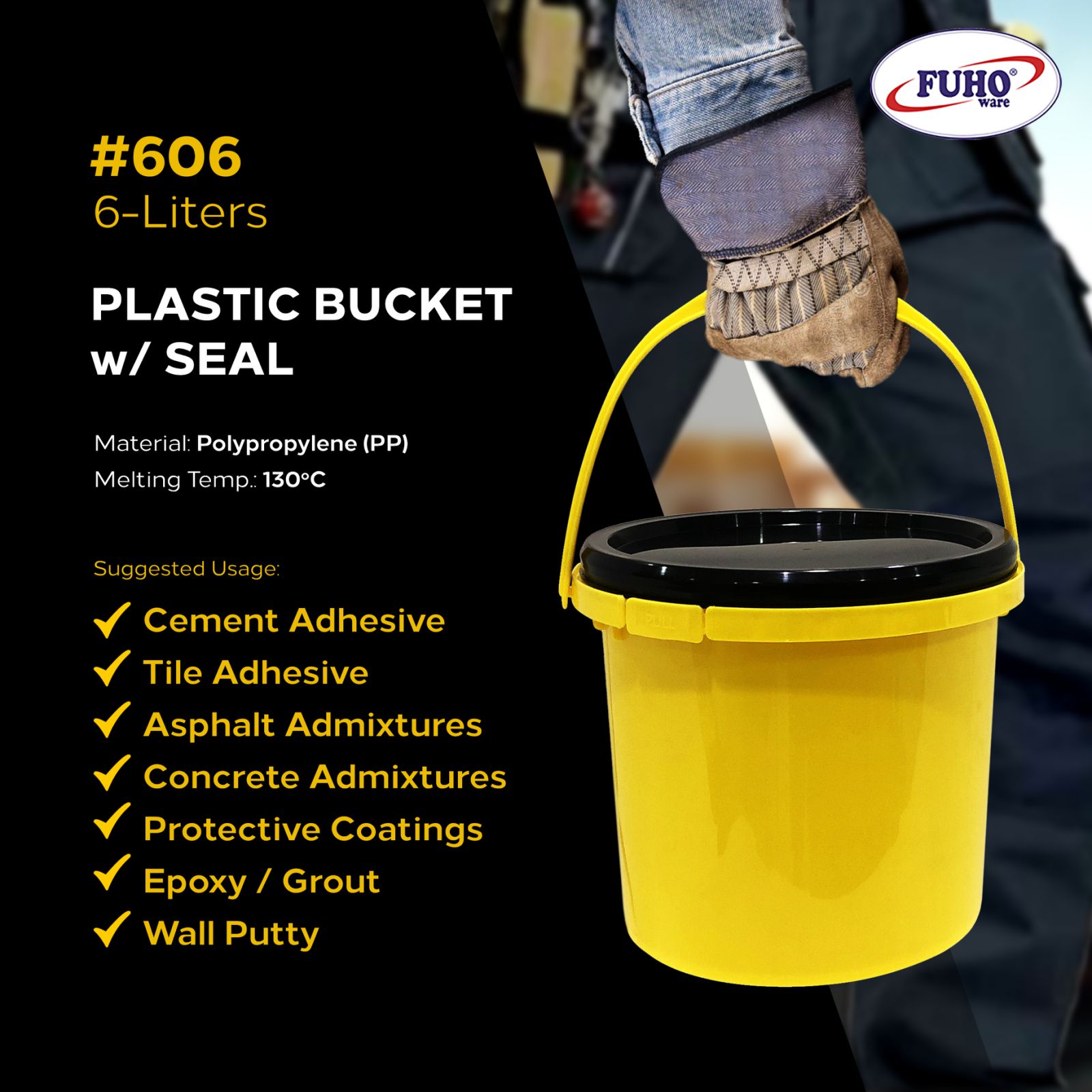 3 pcs FUHO 6L Bucket with Seal #606 | Shopee Philippines