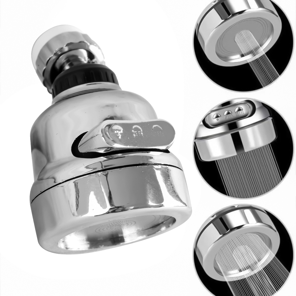Universal Nozzle Adjustable 3 Kinds of Speed Faucet Tap 360 Degree ...