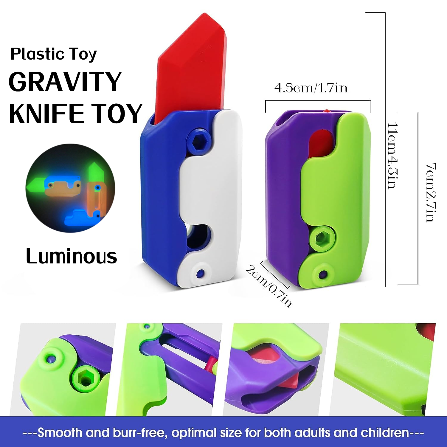 Luminous gravity knife fidget toy plastic gravity knife toy stress ...