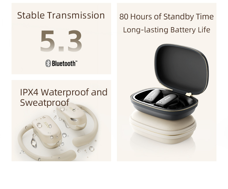 Rock Space X900 OWS Bluetooth 5.3 Earphones Open Ear Wireless Earbuds ...