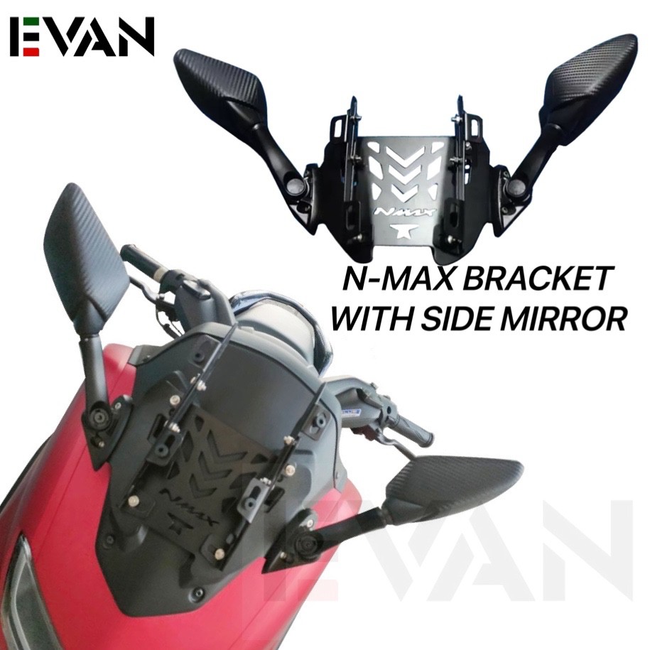 EVAN ph Windshield Bracket/Carbon Side Mirror Adjustable for Yamaha ...