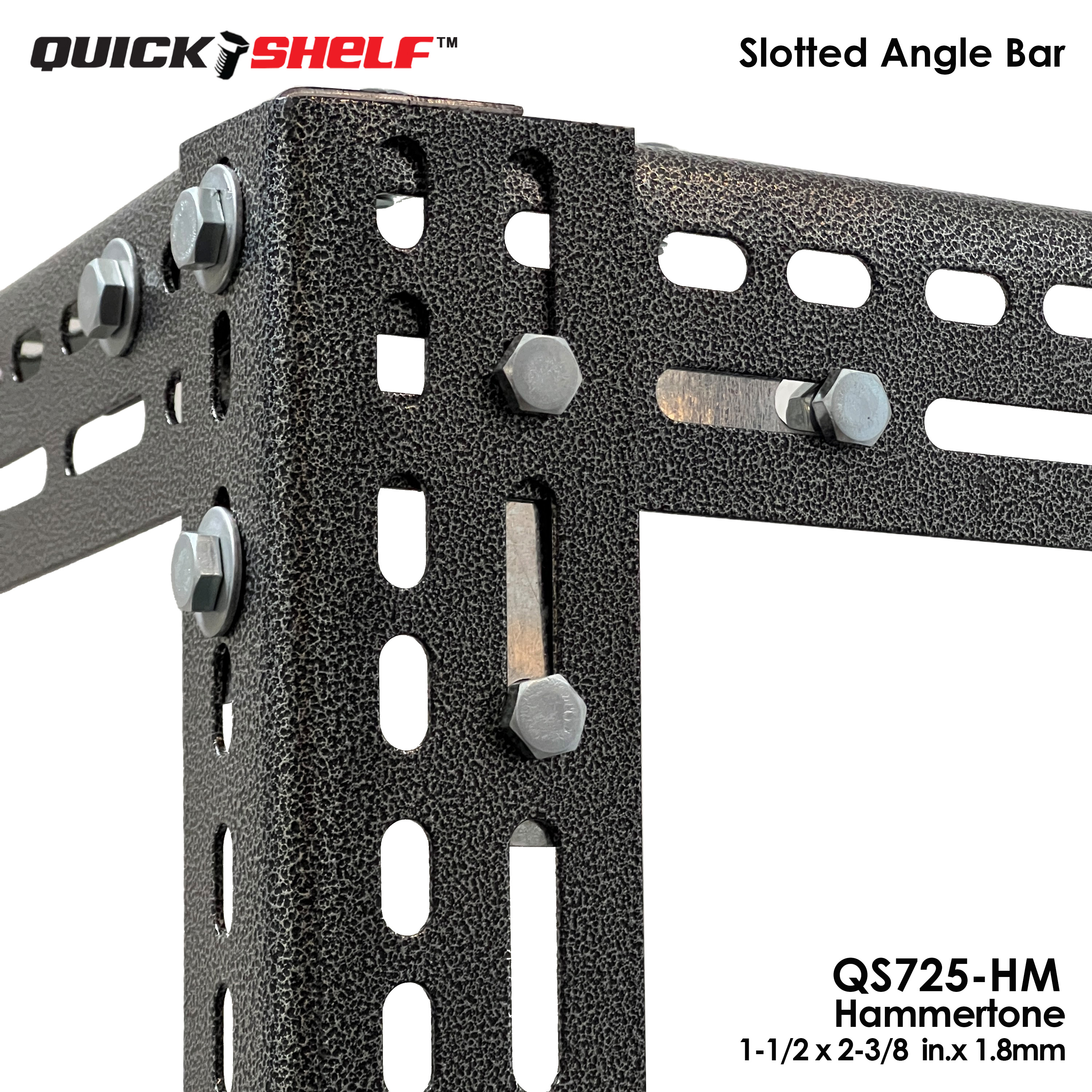QUICKSHELF QS725 BIG SLOTTED ANGLE BAR 1.5"x2.4"x1.8mm DIY Storage ...