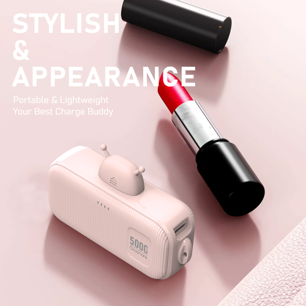 Orashare PNC05 5000mAh Mini Powerbank Portable Fast Charge Built-In ...