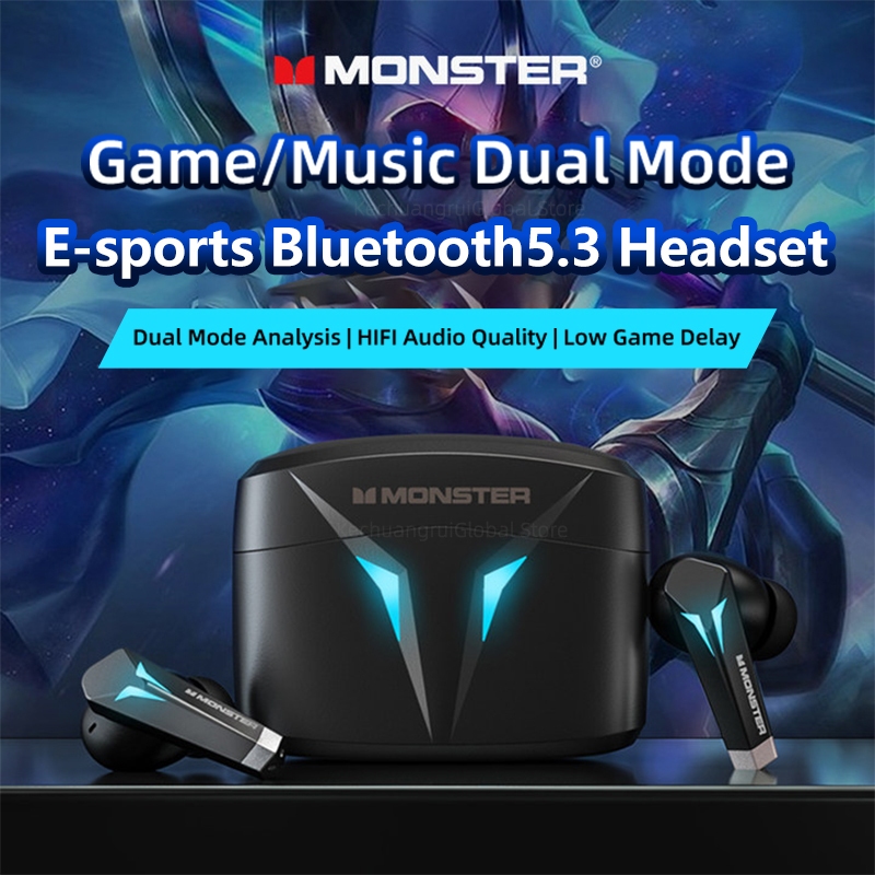 Monster XKT06 TWS Gaming Earbuds 400mAh V5.3 Wireless Bluetooth ...