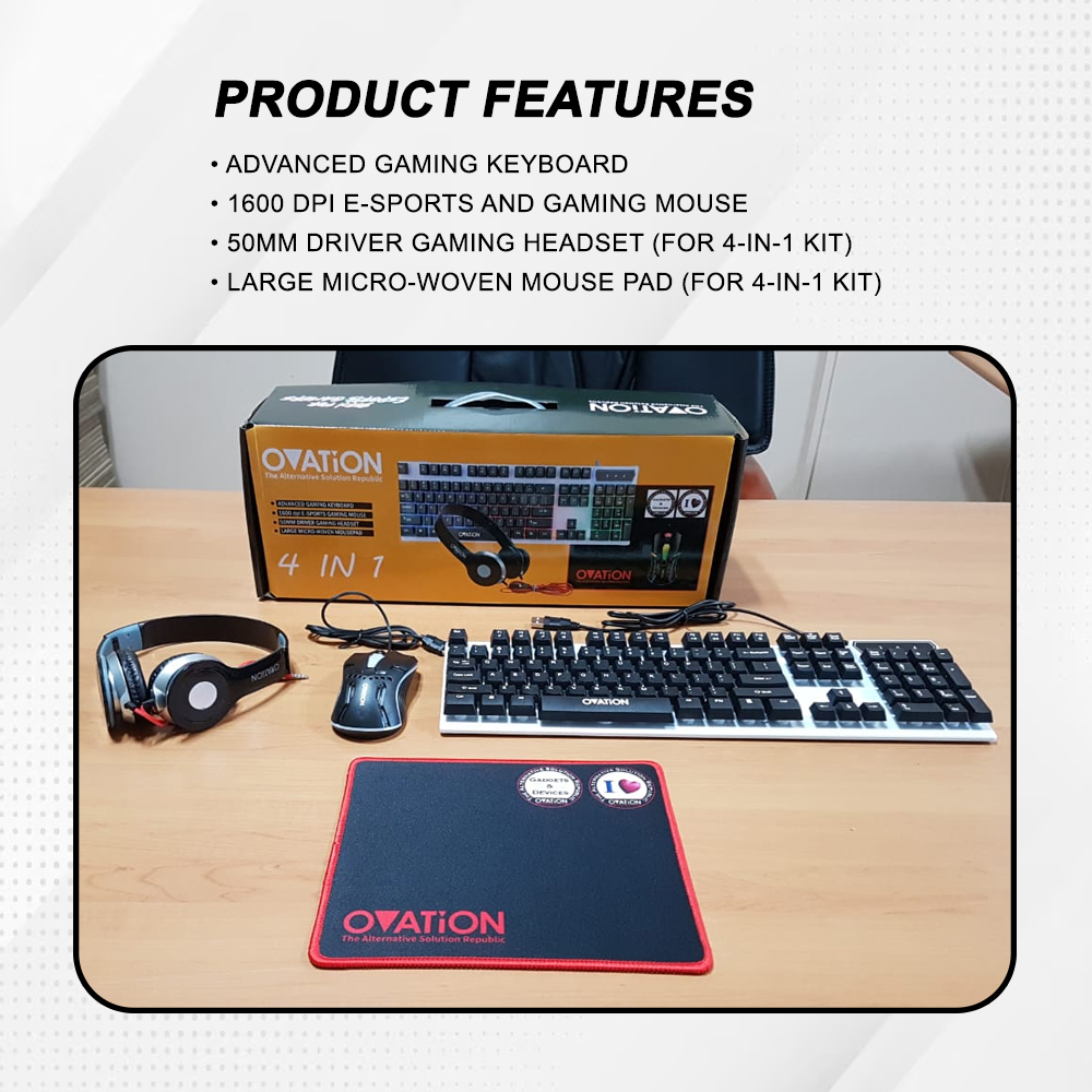 EasyPC| Ovation ACC 4in1 Kit RGB Keyboard, Mouse, Headset, Mousepad ...