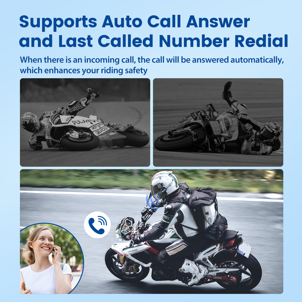 GEARELEC Shark Bluetooth Motorcycle Intercom Helmet Headset 1000m ...