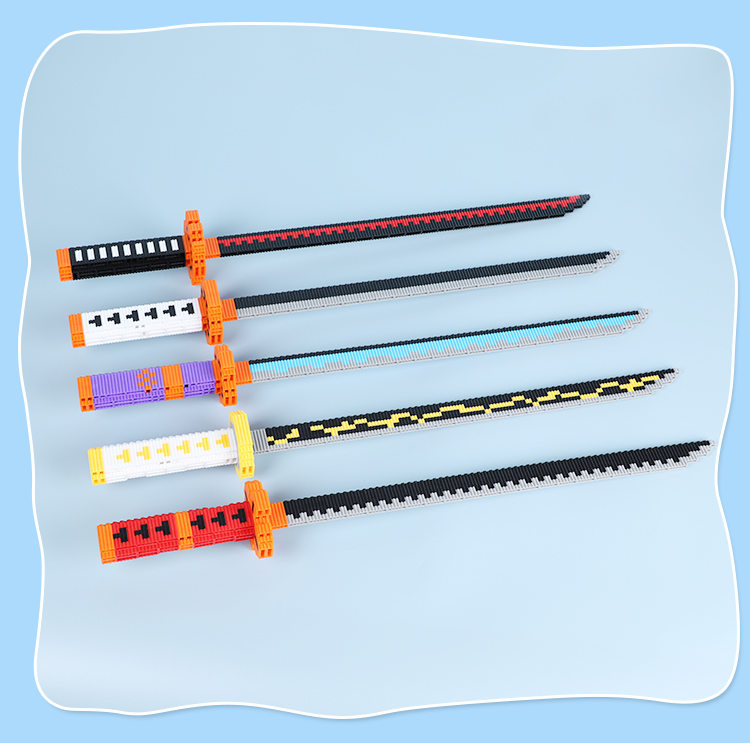 480pcs Building Blocks Sword Anime Zoro Demon Slayer Swords Samurai ...